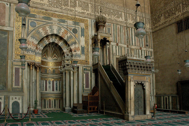 Cairo Egypt Qibla Wall With Mihrab And Minbar Sultan Hasan Madrasa cairo-egypt-qibla-wall-with-mihrab-and-minbar-sultan-hasan-madrasa